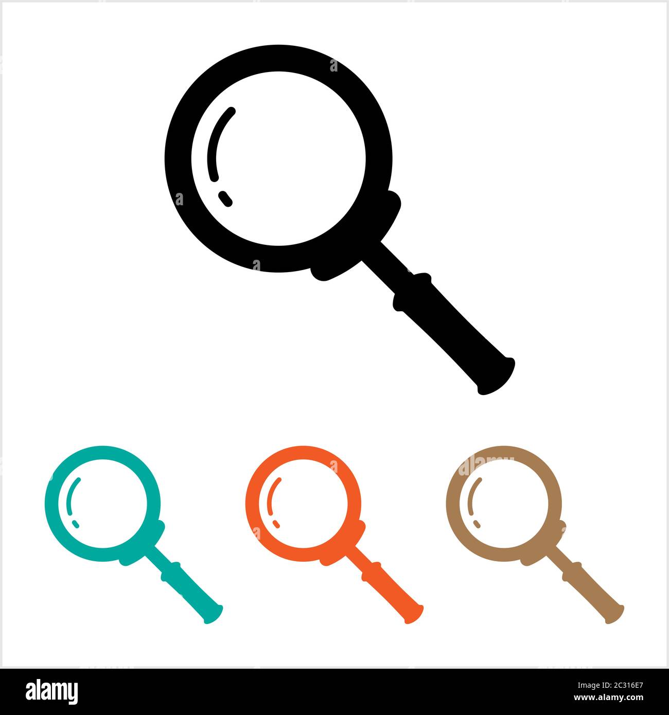Magnifier Icon, Magnify Glass, Lens Icon Vector Art Illustration Stock ...