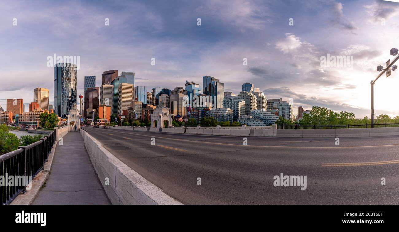 View of Calgary's skyline on a warm spring evening Stock Photo - Alamy