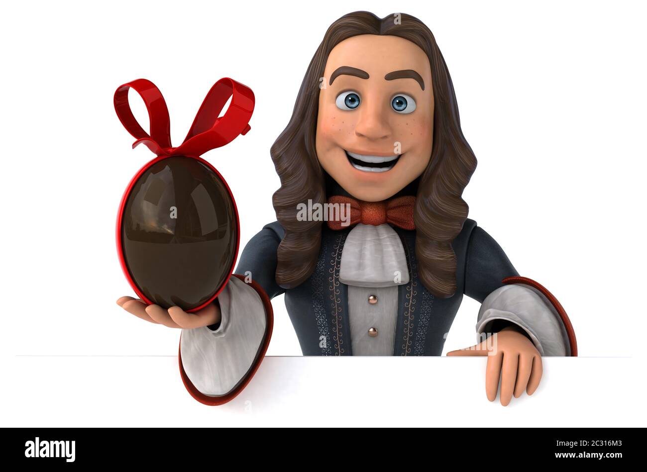 3D Illustration of a cartoon man in historical baroque costume Stock ...