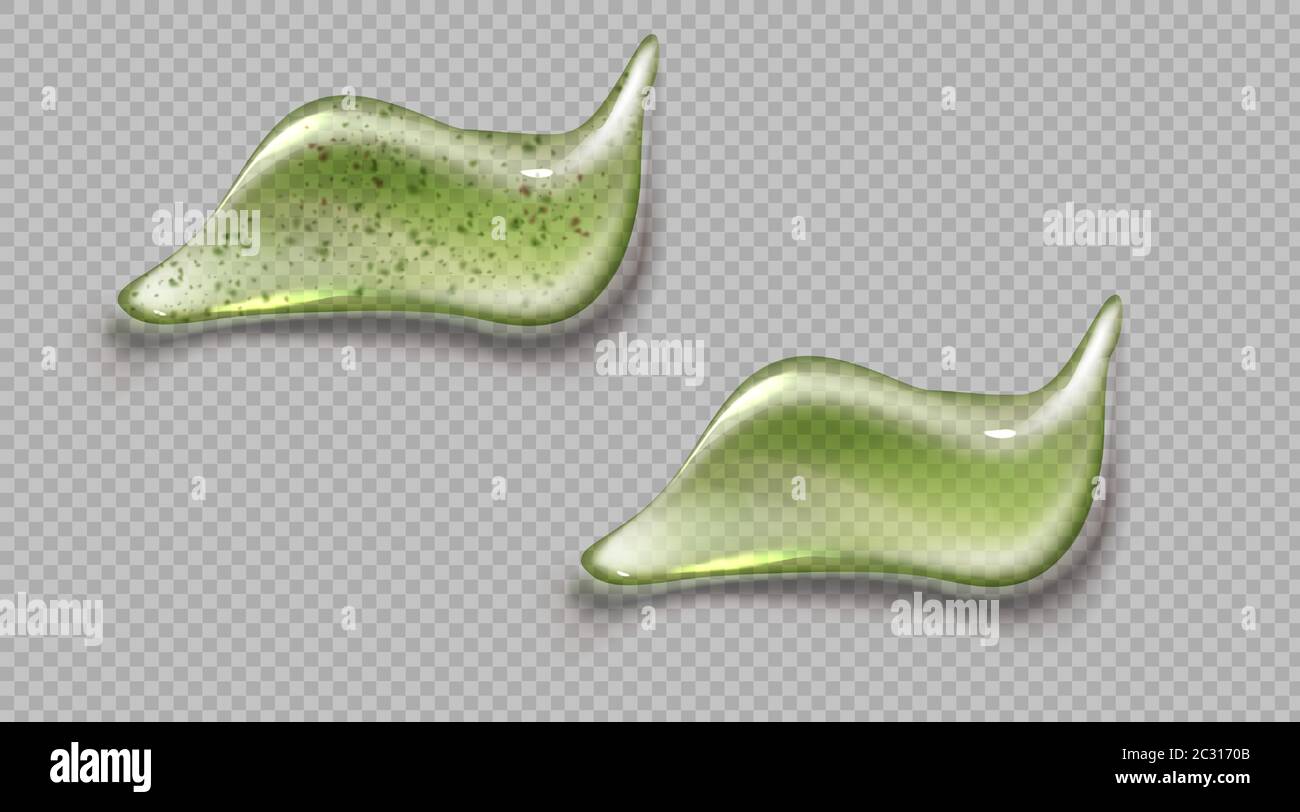 Cosmetic cream and scrub smear realistic set of vector illustrations ...