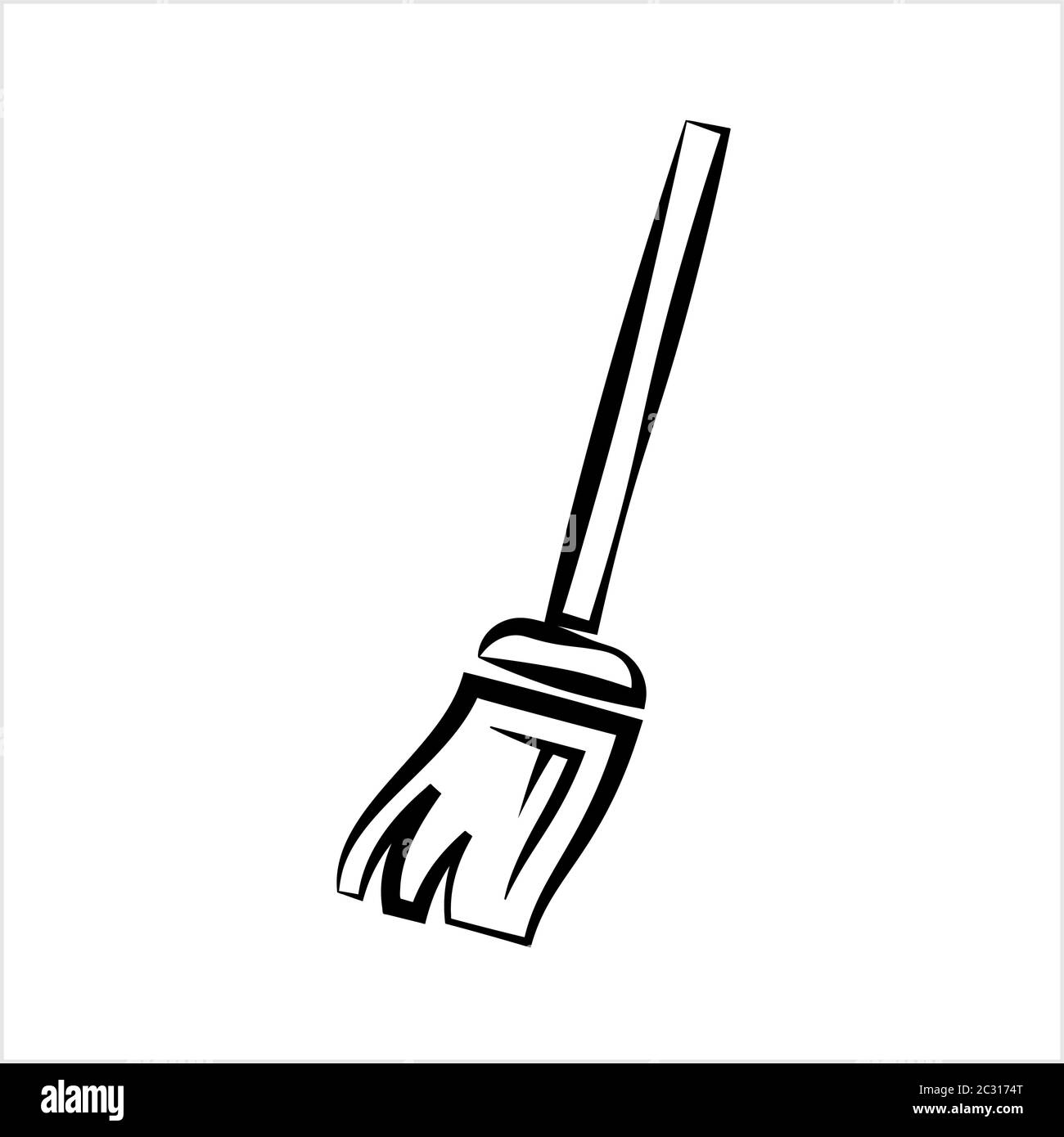 Broom Icon, Cleaning Broom Vector Art Illustration Stock Vector Image ...