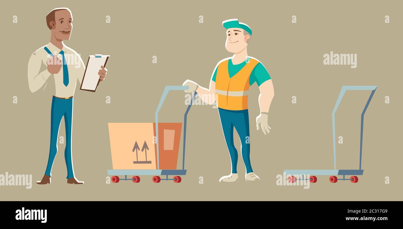 Warehouse Worker Cartoon