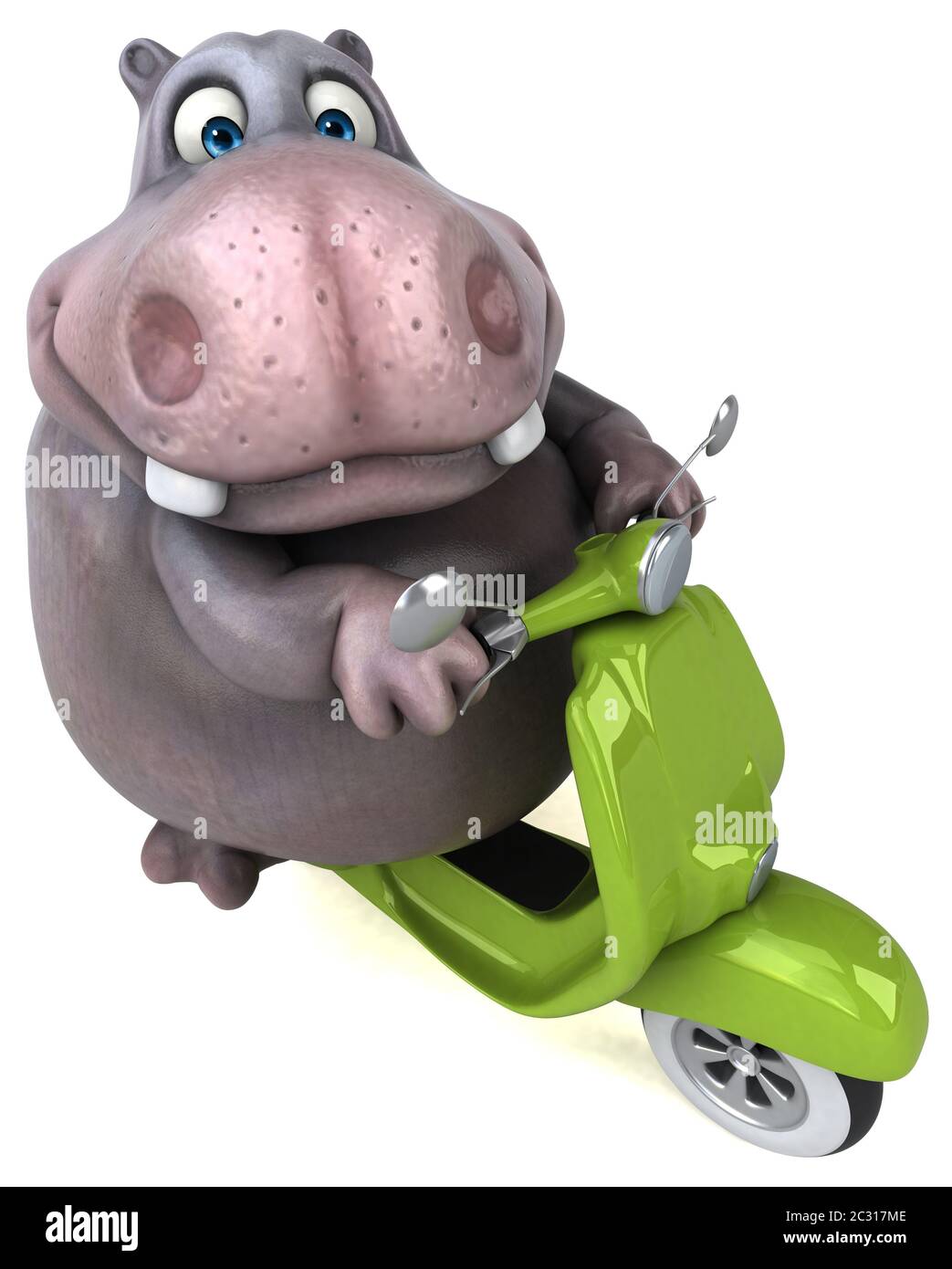 Fun hippo - 3D Illustration Stock Photo - Alamy