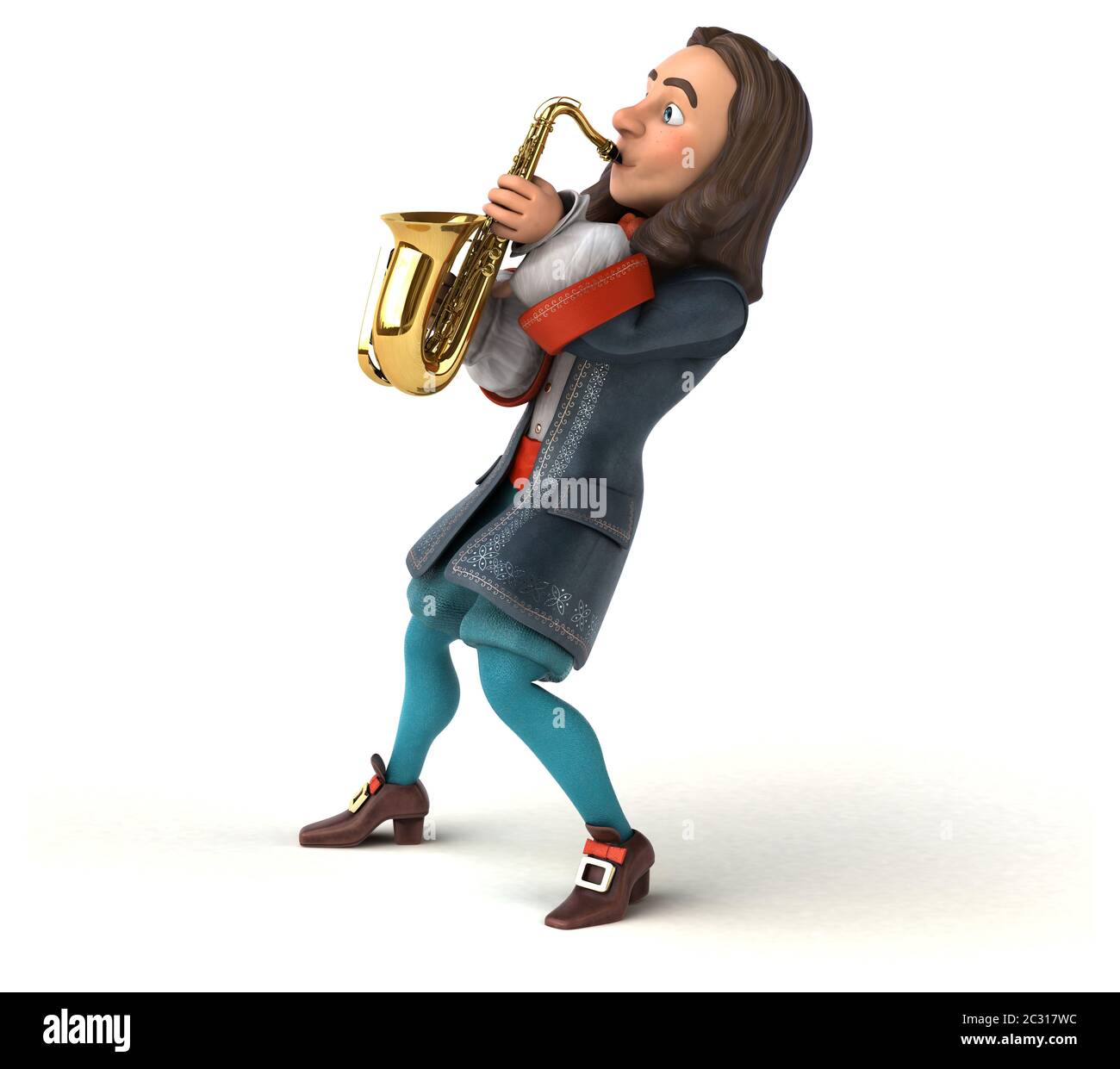 3D Illustration of a cartoon man in historical baroque costume Stock ...
