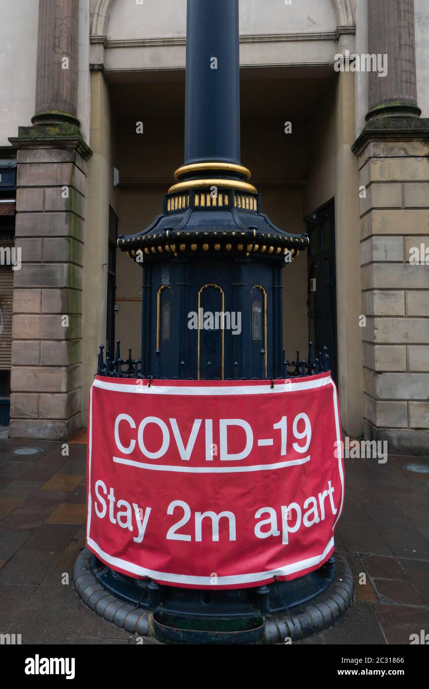 Sign reminding people to stay 2m apart. Stourbridge. West Midlands ...