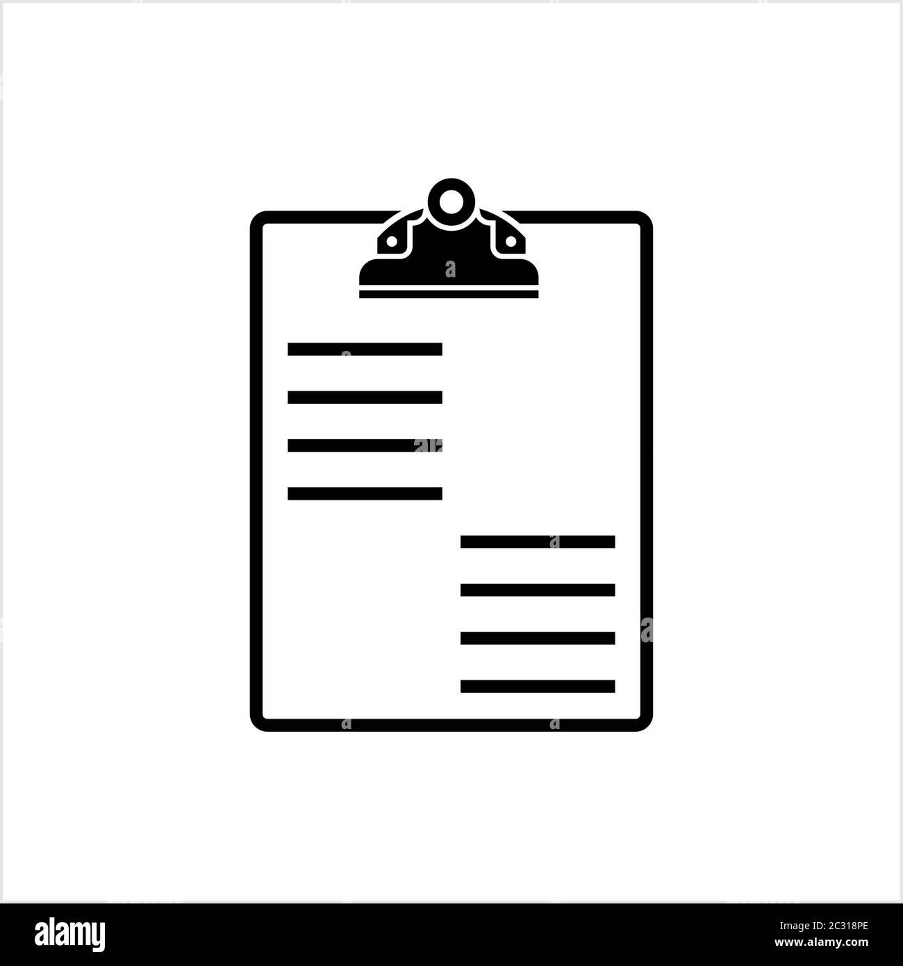 Clipboard Icon, Line Art Design, Vector Art Illustration Stock Vector ...