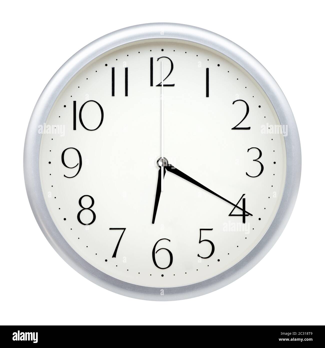 Analog wall clock isolated on white background Stock Photo - Alamy
