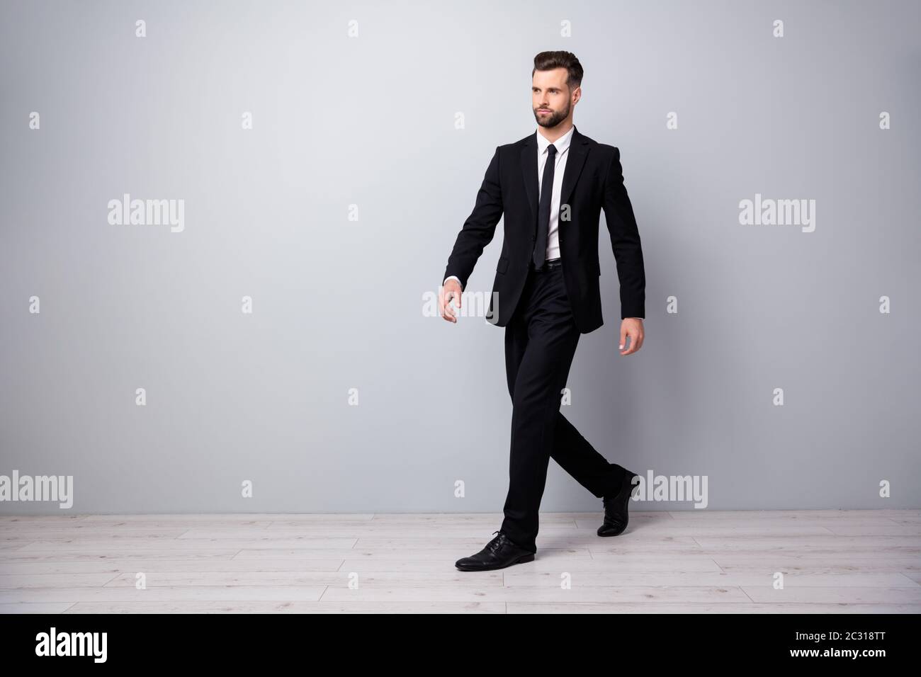 Full size profile side photo of stylish handsome economist worker man ...