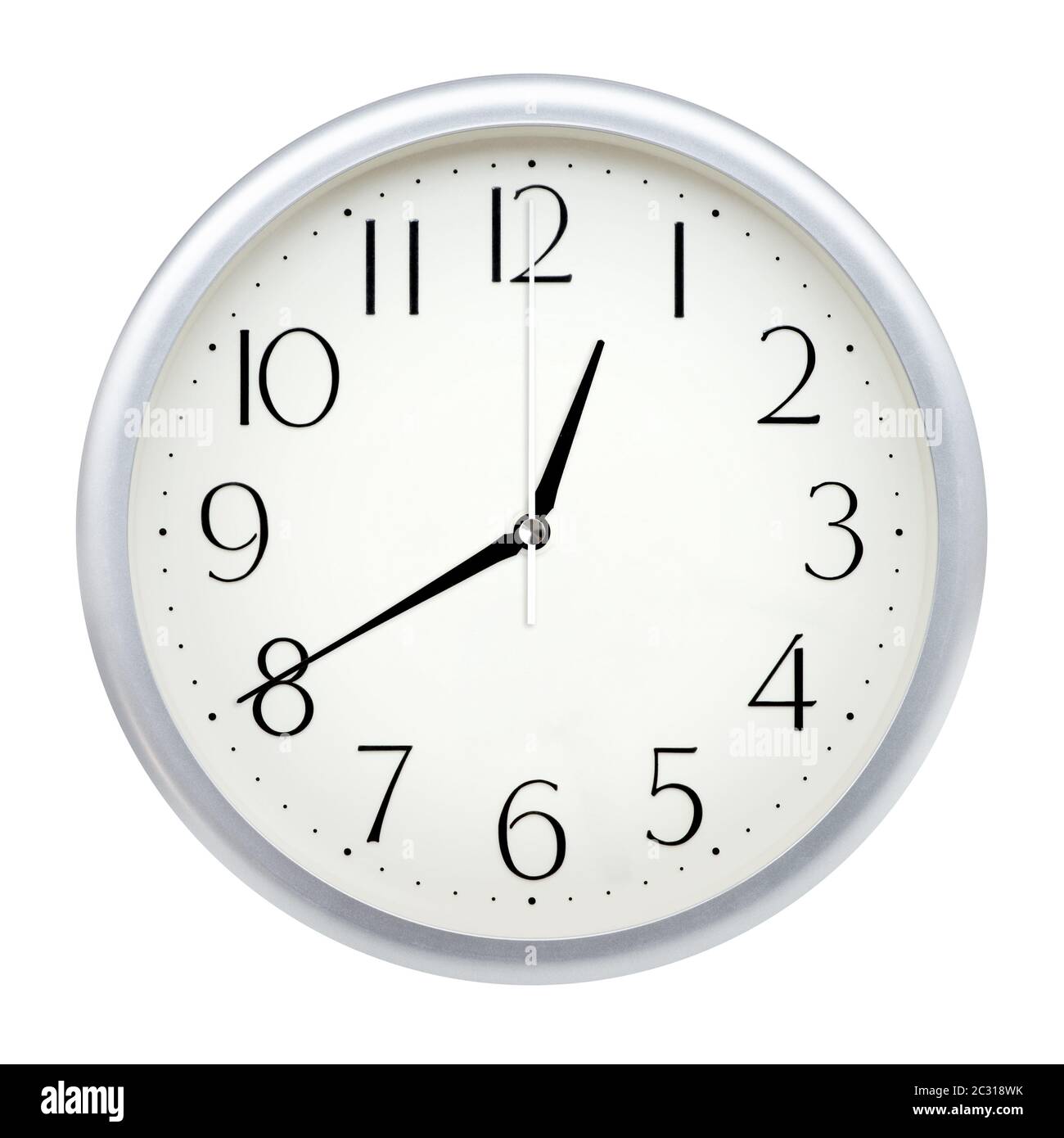 Analog wall clock isolated on white background Stock Photo - Alamy