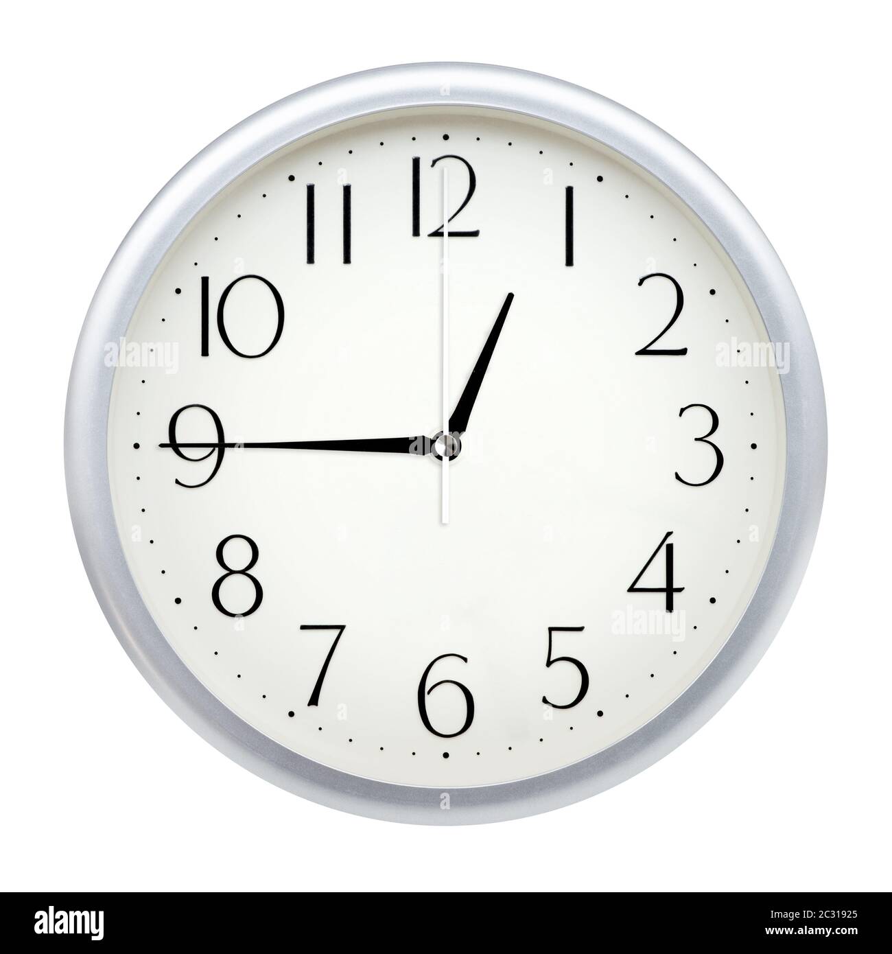 Analog wall clock isolated on white background Stock Photo - Alamy