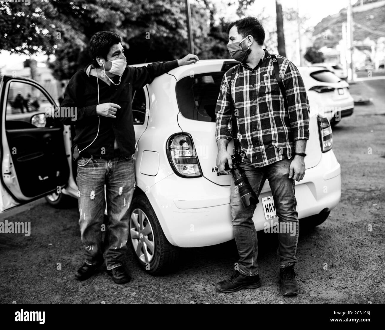 Daily life new normality Black and White Stock Photos & Images - Alamy