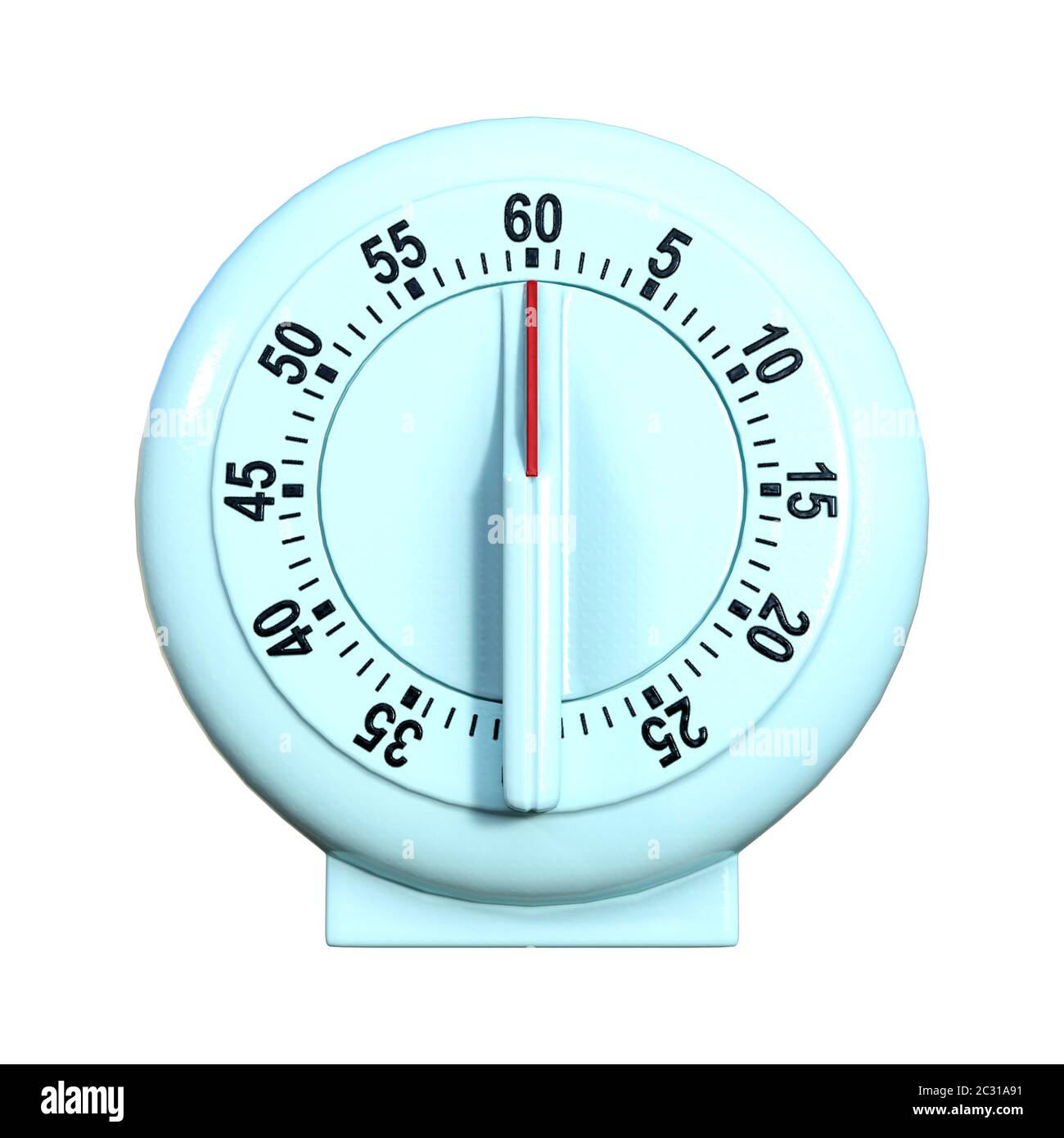 3D rendering of a blue retro timer isolated on white background Stock ...