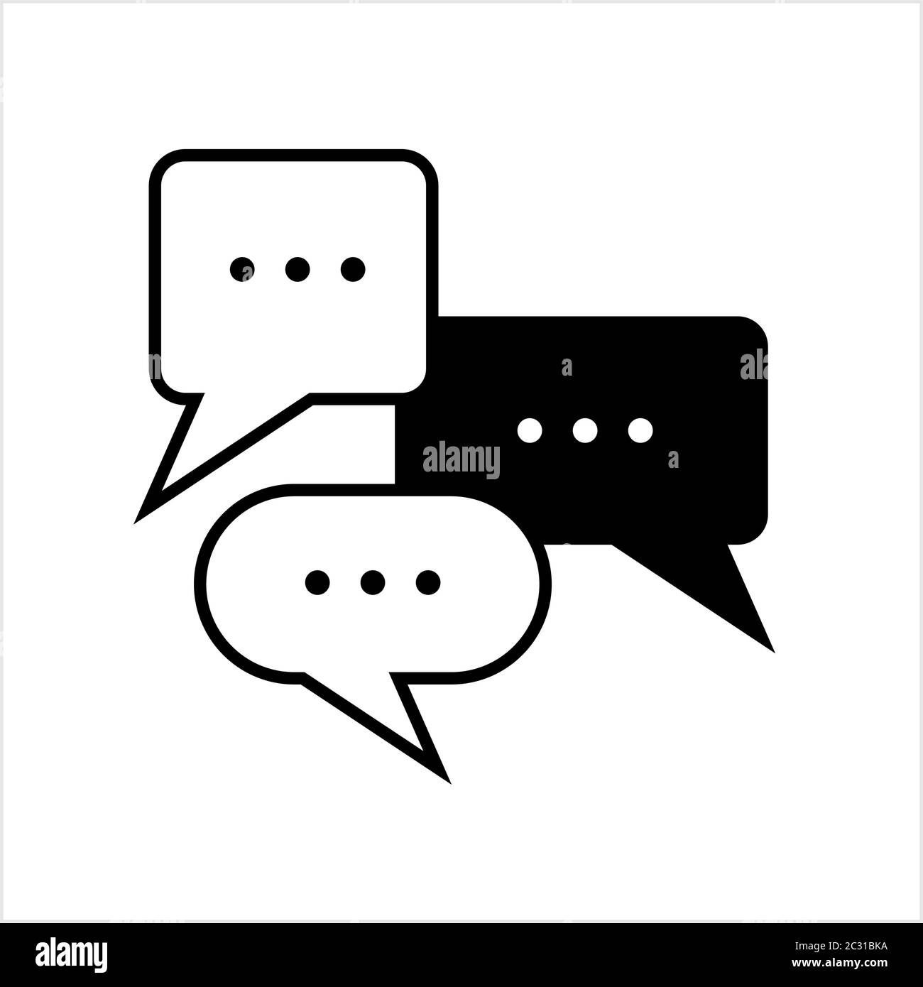 Chat Icon, Message Icon Vector Art Illustration Stock Vector Image ...