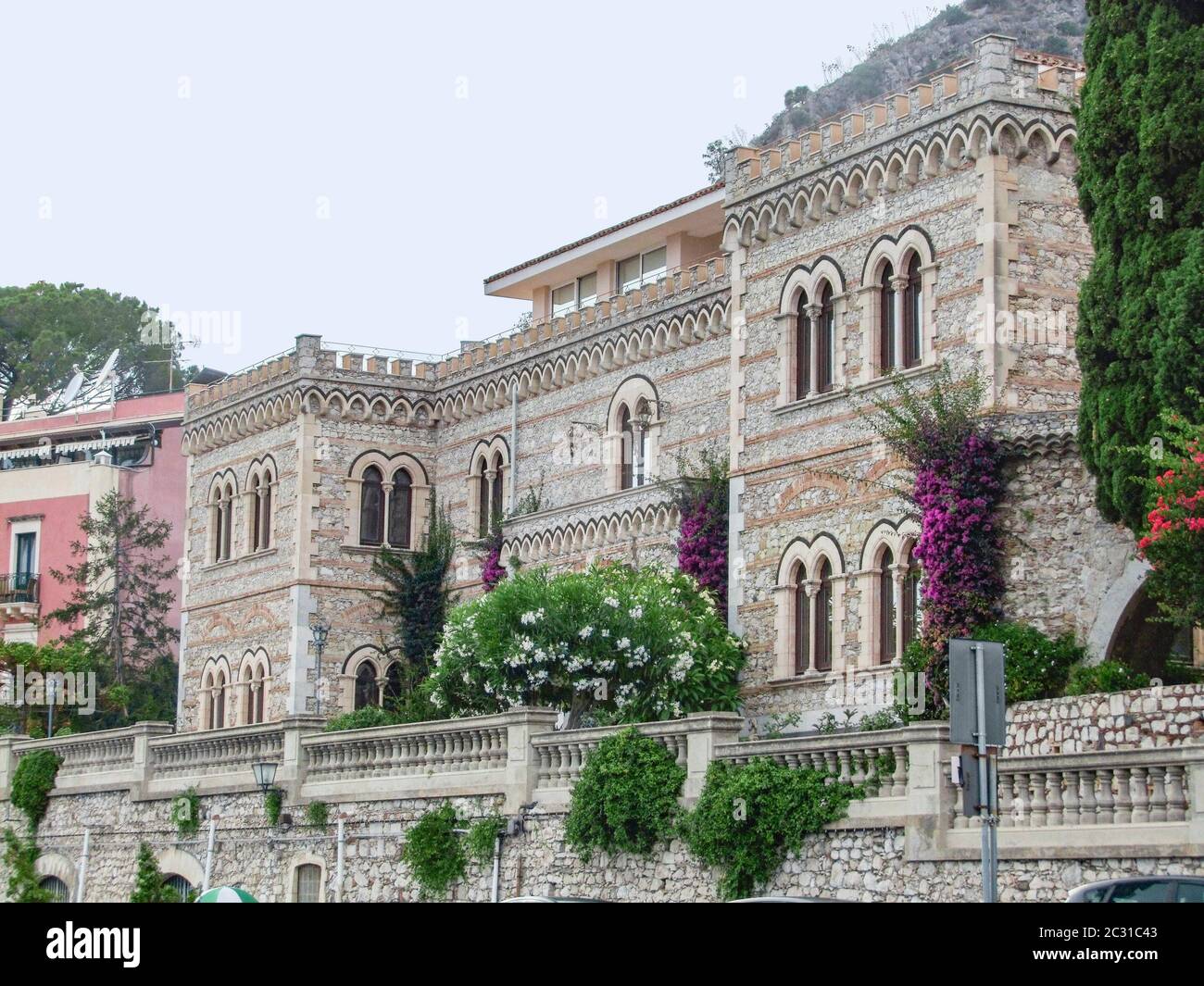 palace seen in Taormina, a comune in Sicily, Italy Stock Photo - Alamy
