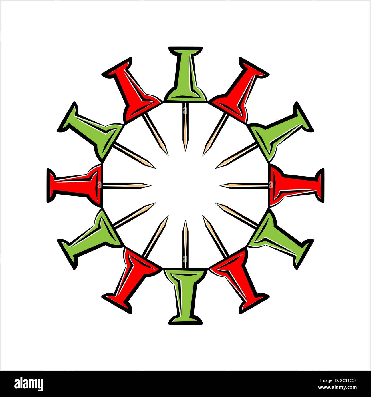 Drawing Pin Icon, Push Pin Vector Art Illustration Stock Vector Image ...