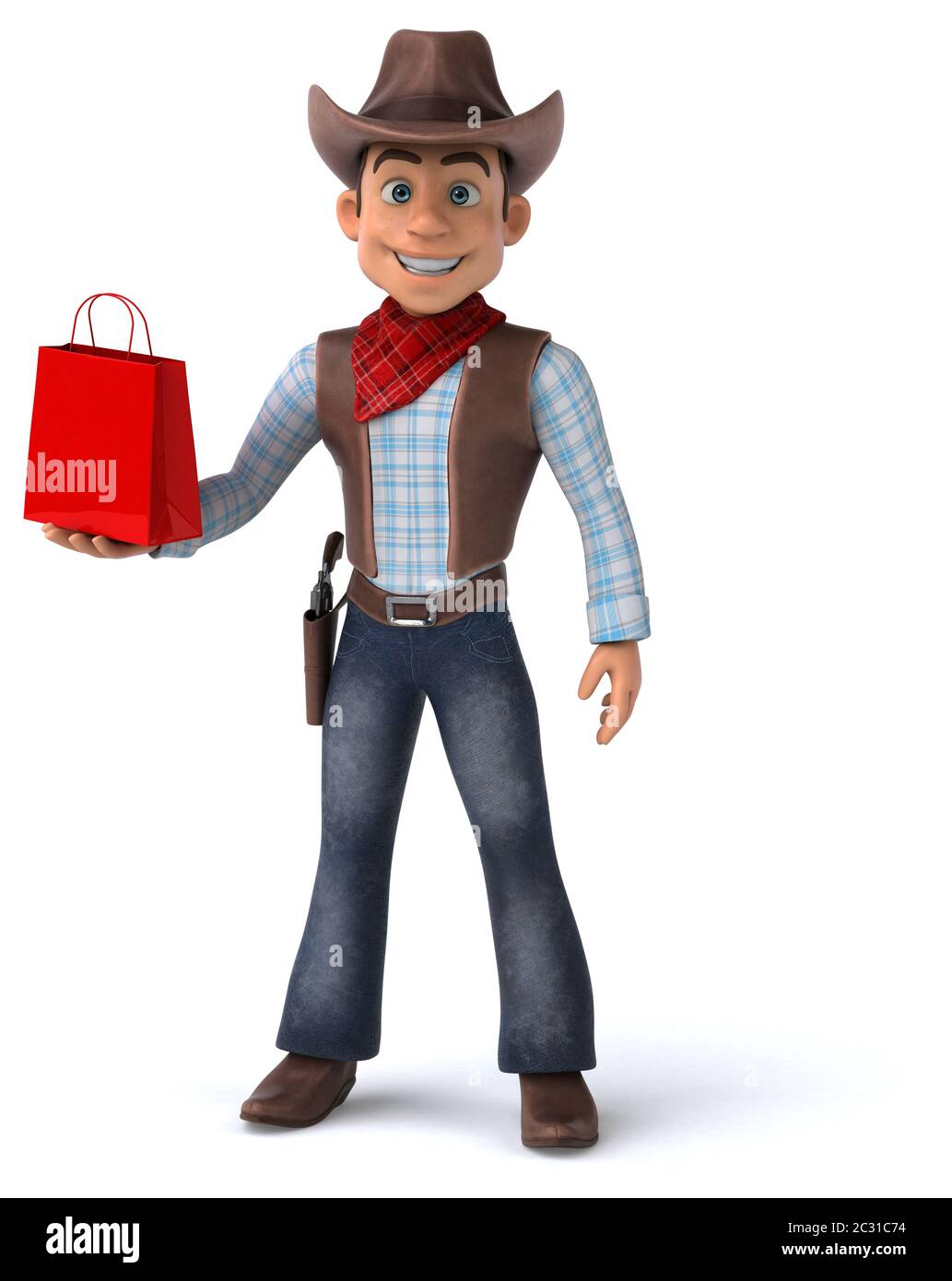 Fun Cowboy - 3D Illustration Stock Photo - Alamy