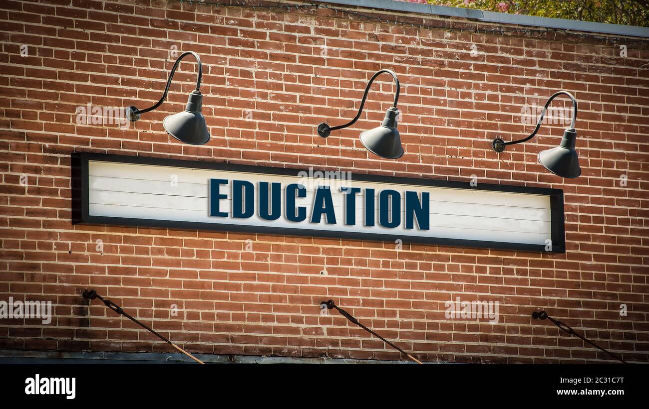 Street Sign to Education Stock Photo - Alamy