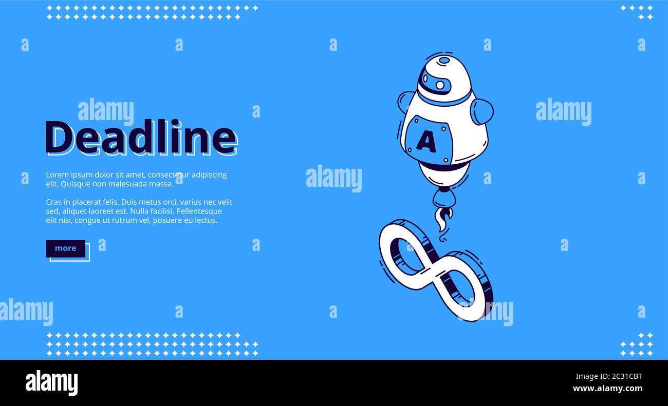 Deadline banner. Concept of important event on due date and infinite ...