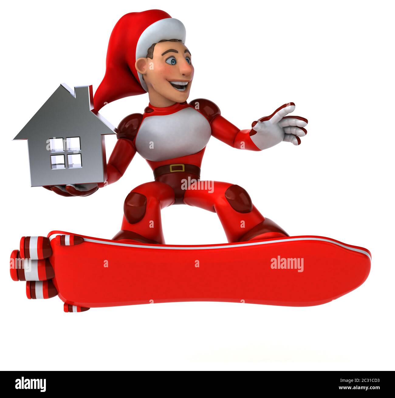 Fun Super Santa Claus - 3D Illustration Stock Photo - Alamy