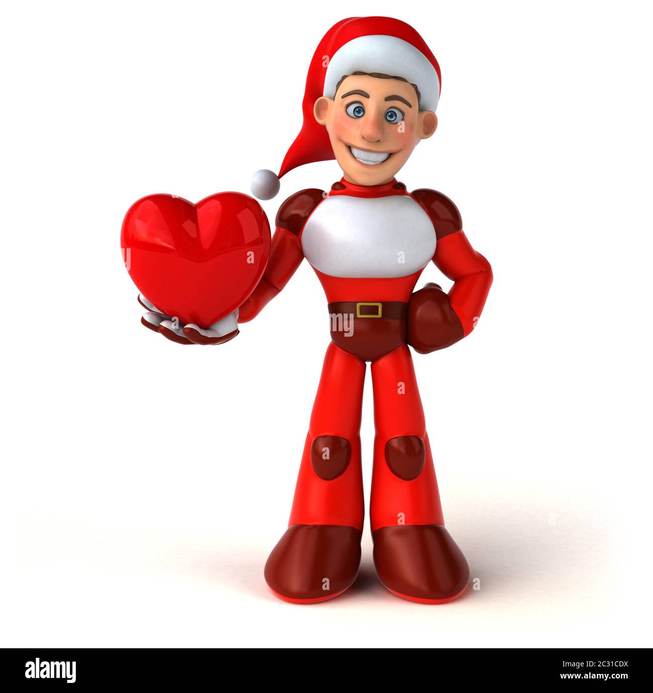 Fun Super Santa Claus - 3D Illustration Stock Photo - Alamy