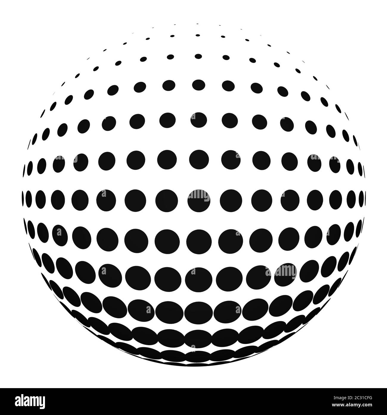 3D ball with gradient dots black and white Stock Photo - Alamy