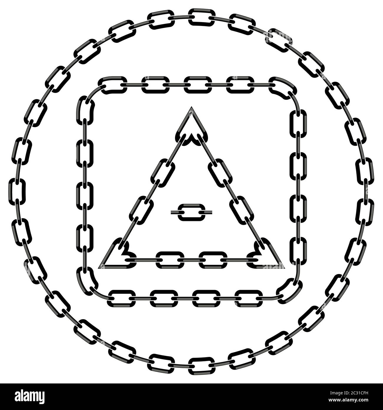 Set of Circle Chain Frames Isolated on White Background Stock Photo - Alamy