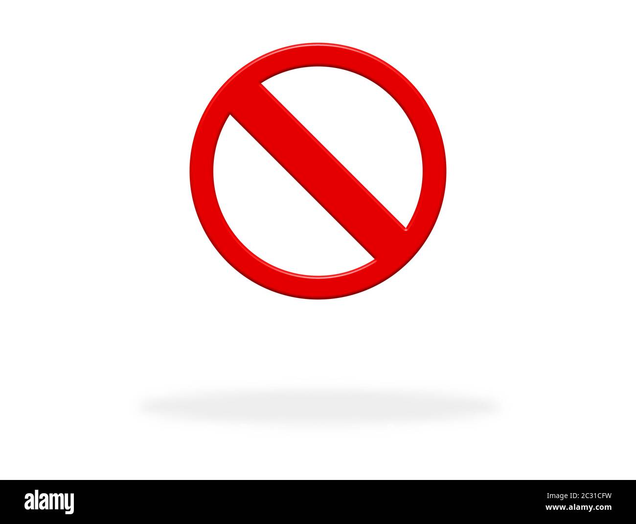 Red Sign icon with shadow showing forbidden access Stock Photo - Alamy