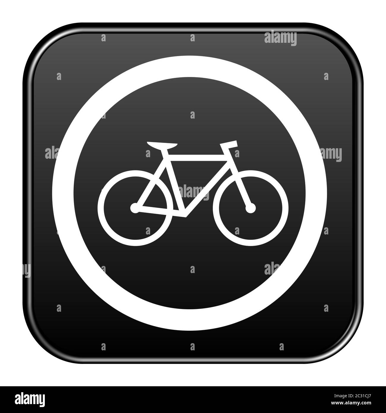 Shiny isolated black Button: Bike symbol Stock Photo - Alamy
