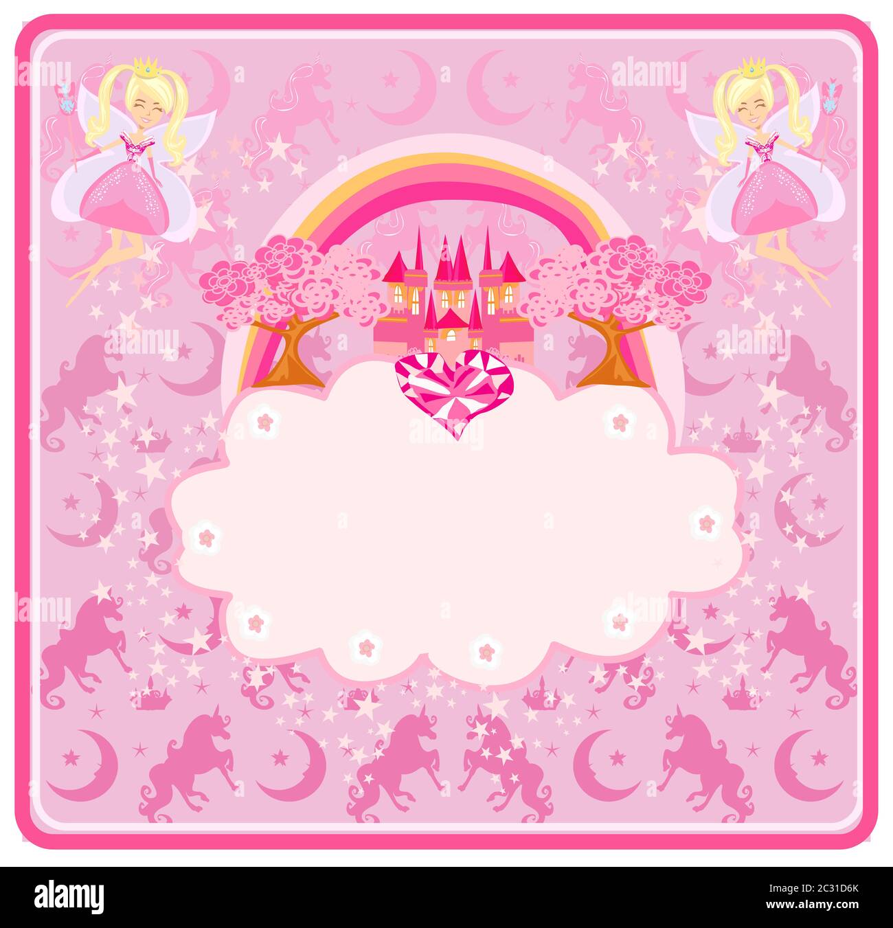 Beautiful fairytale pink castle frame hi-res stock photography and ...