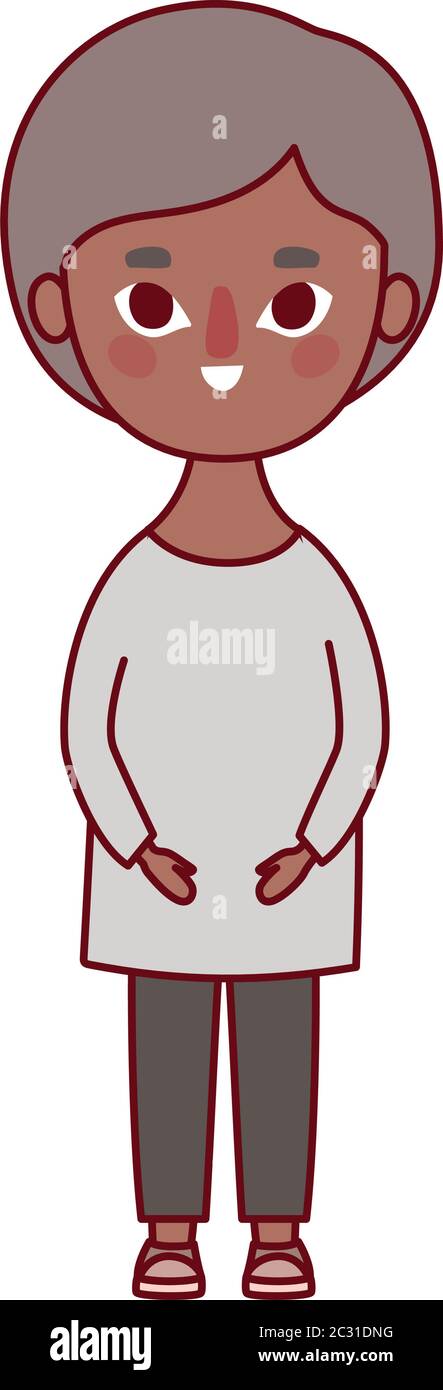 boy cartoon with brown hair design, Kid childhood little people ...