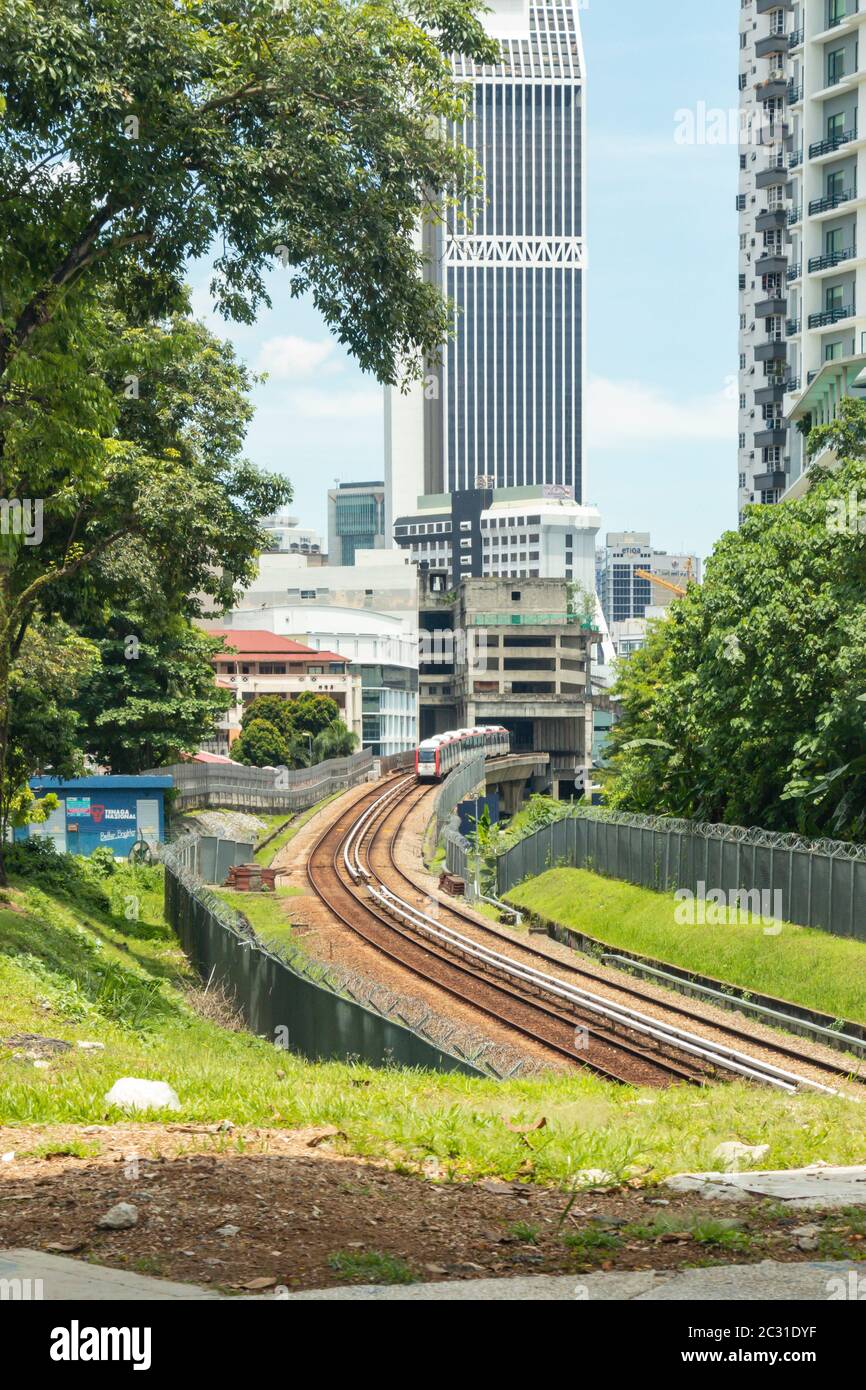 KL monorail line elevated rail system klangv alleyin Kuala Lumpur ...