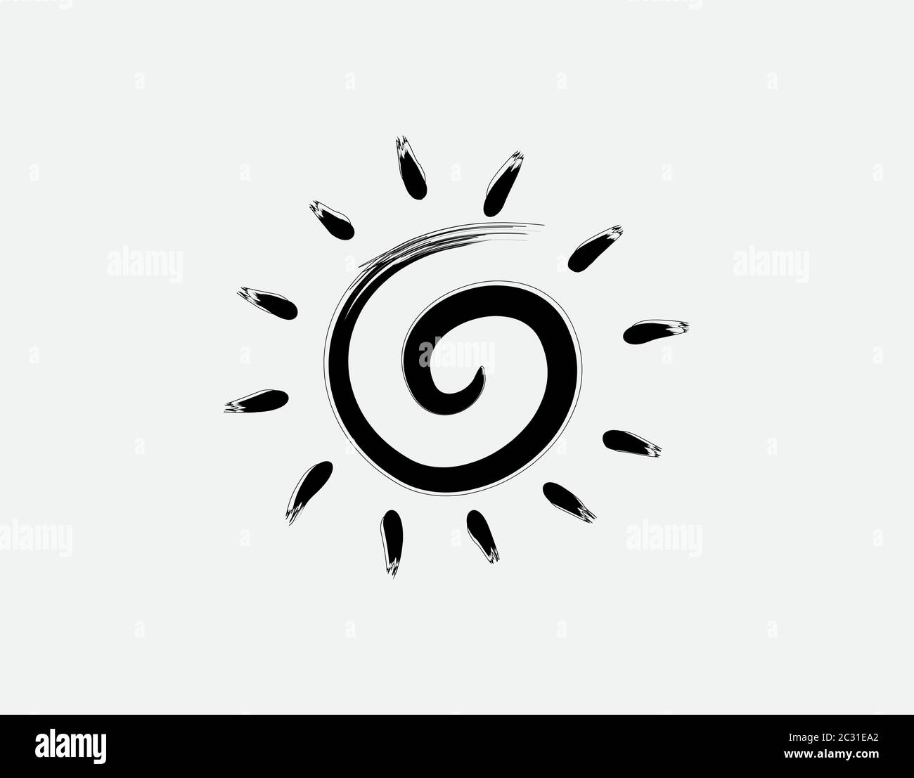Sun Brush on white background in vector illustration Stock Vector Image ...