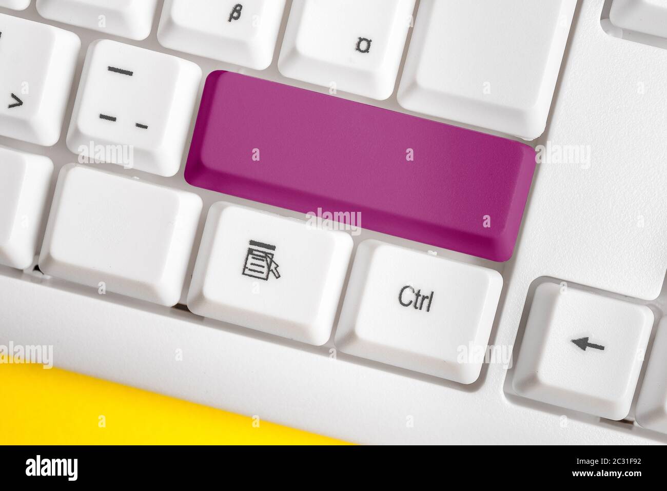 Different Colored Keyboard key With Accessories Arranged On Empty copy ...