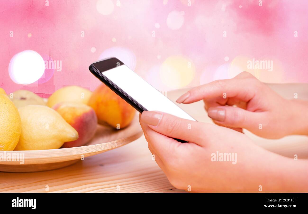Modern Gadgets With White Display Screen Under Colorful Bokeh ...