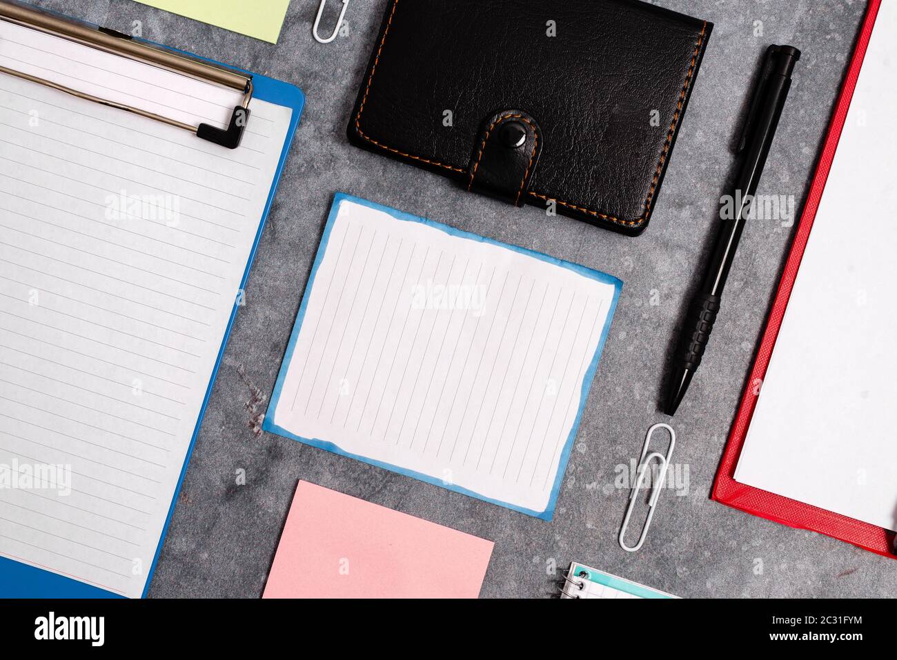 Paper Accesories With Digital Smartphone Arranged On Different ...