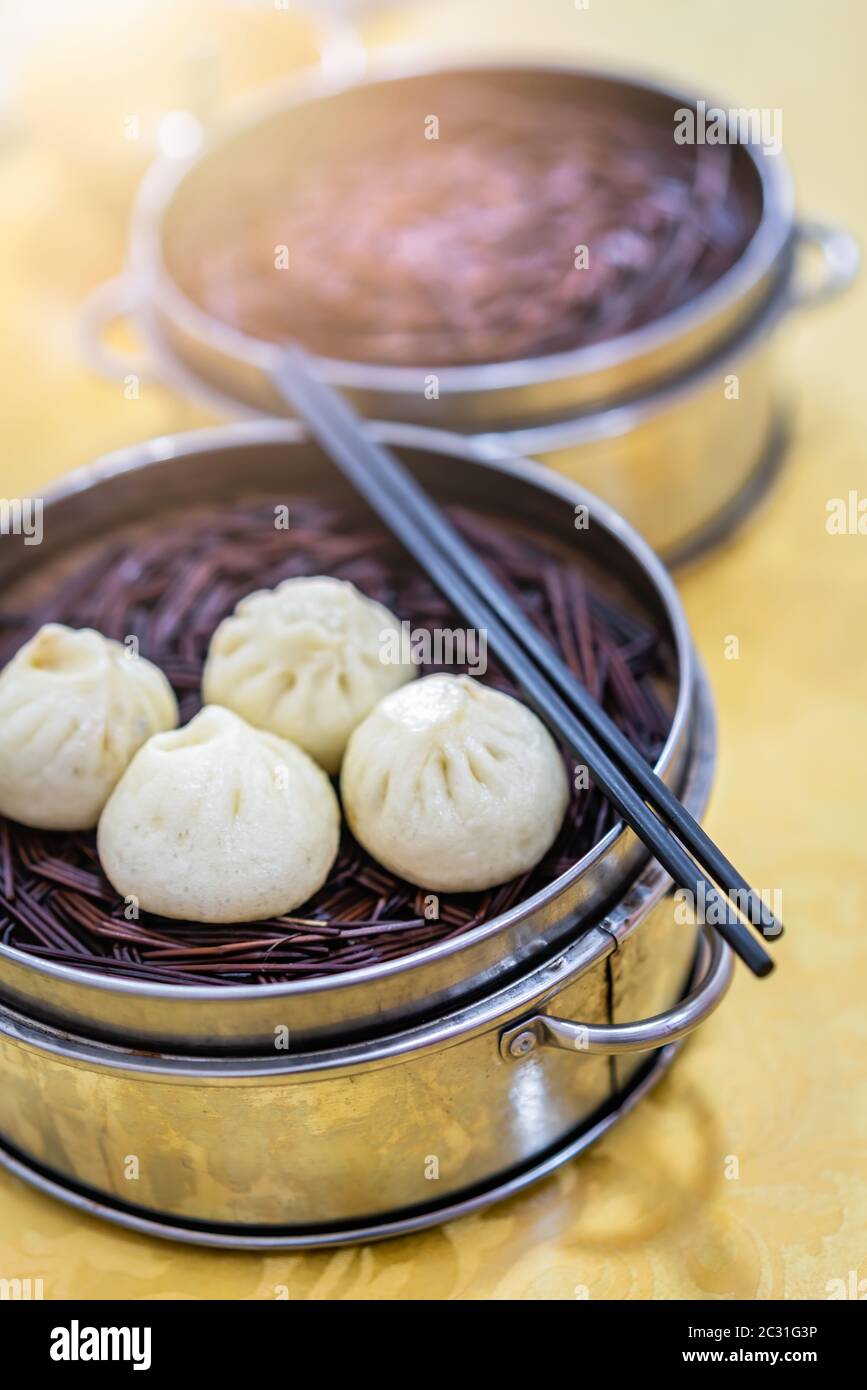 Delicious traditional chinese Baozi buns Stock Photo - Alamy