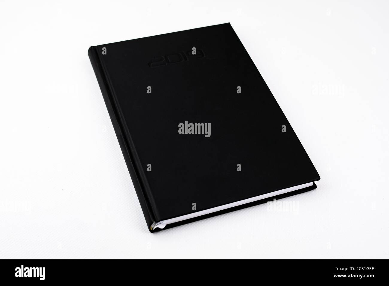Closed black leather diary for mockup as a merchandising product Stock ...