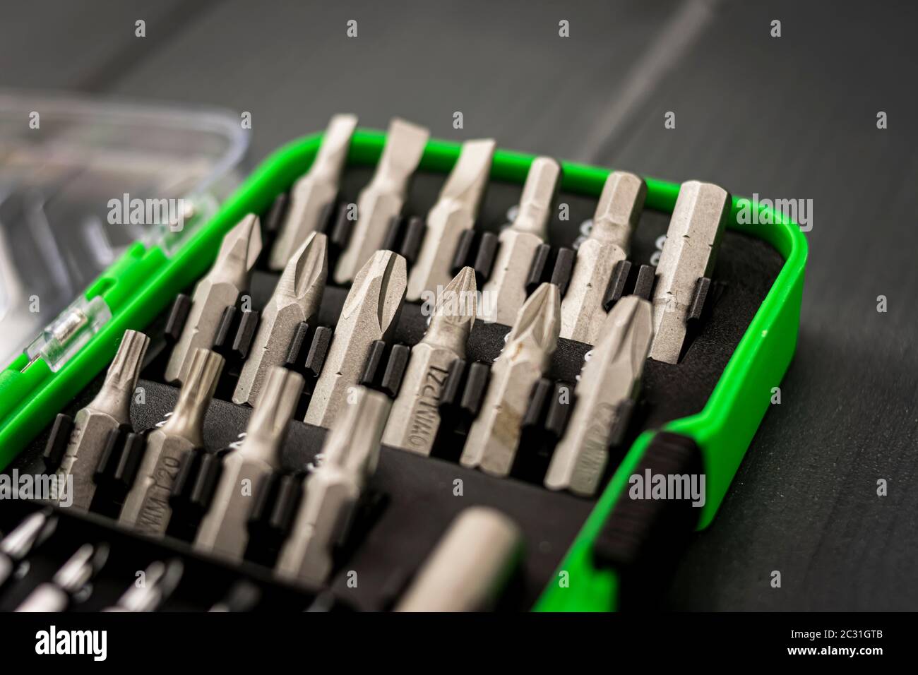 Toolbox with interchangeable screwdriver tips Stock Photo - Alamy