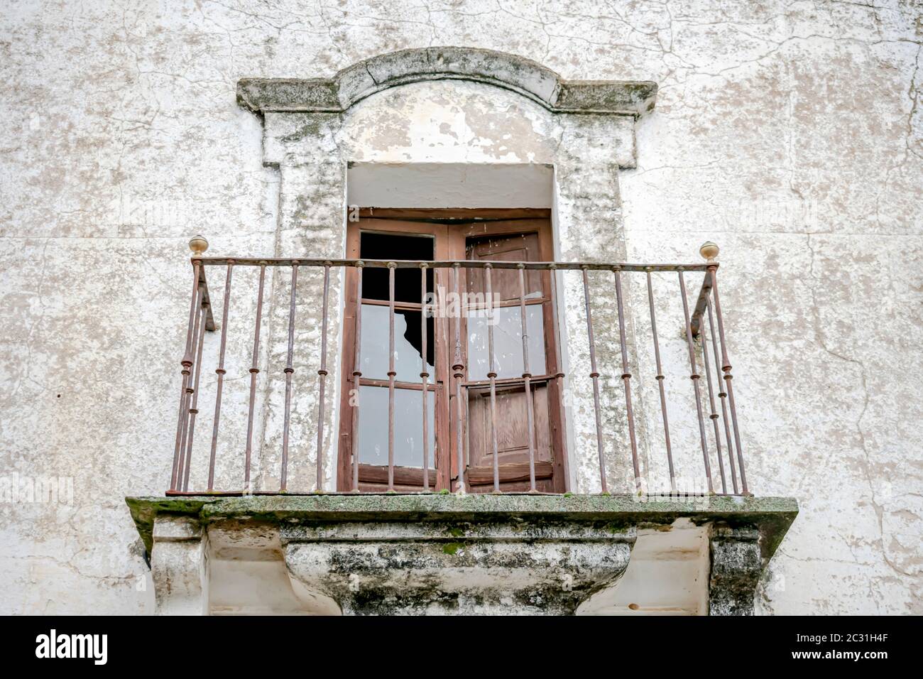 Old wrought iron balcony railing hi-res stock photography and images ...