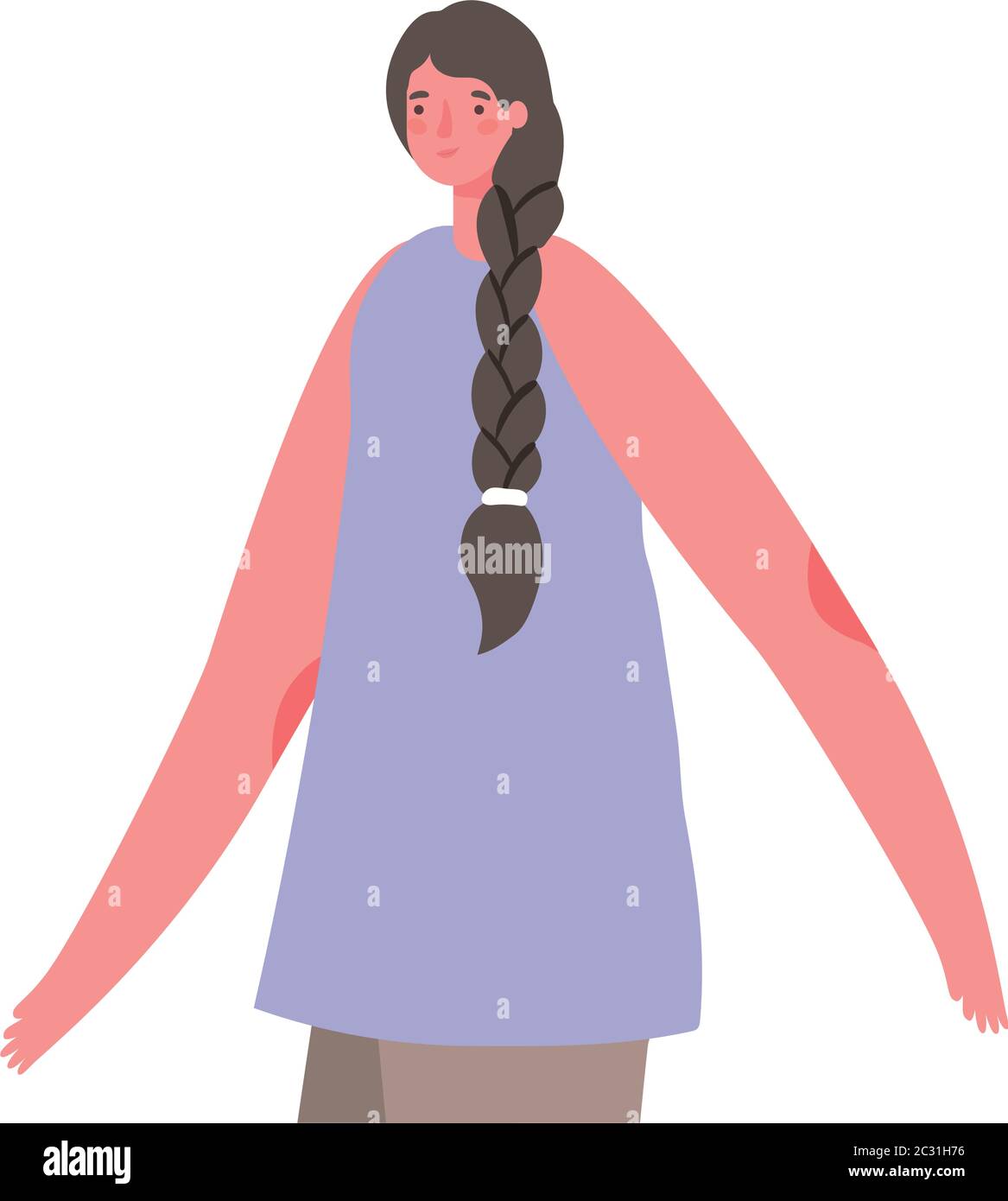 Avatar woman cartoon with casual cloth design, Girl female person ...
