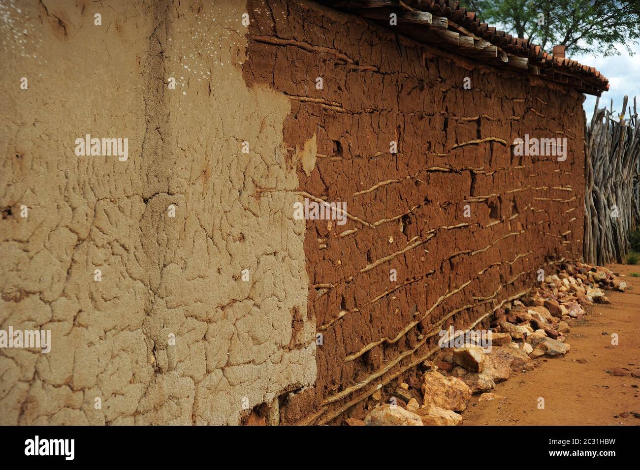 Traditional Brazilian Pau a Pique home, handmade clay house, with mud ...