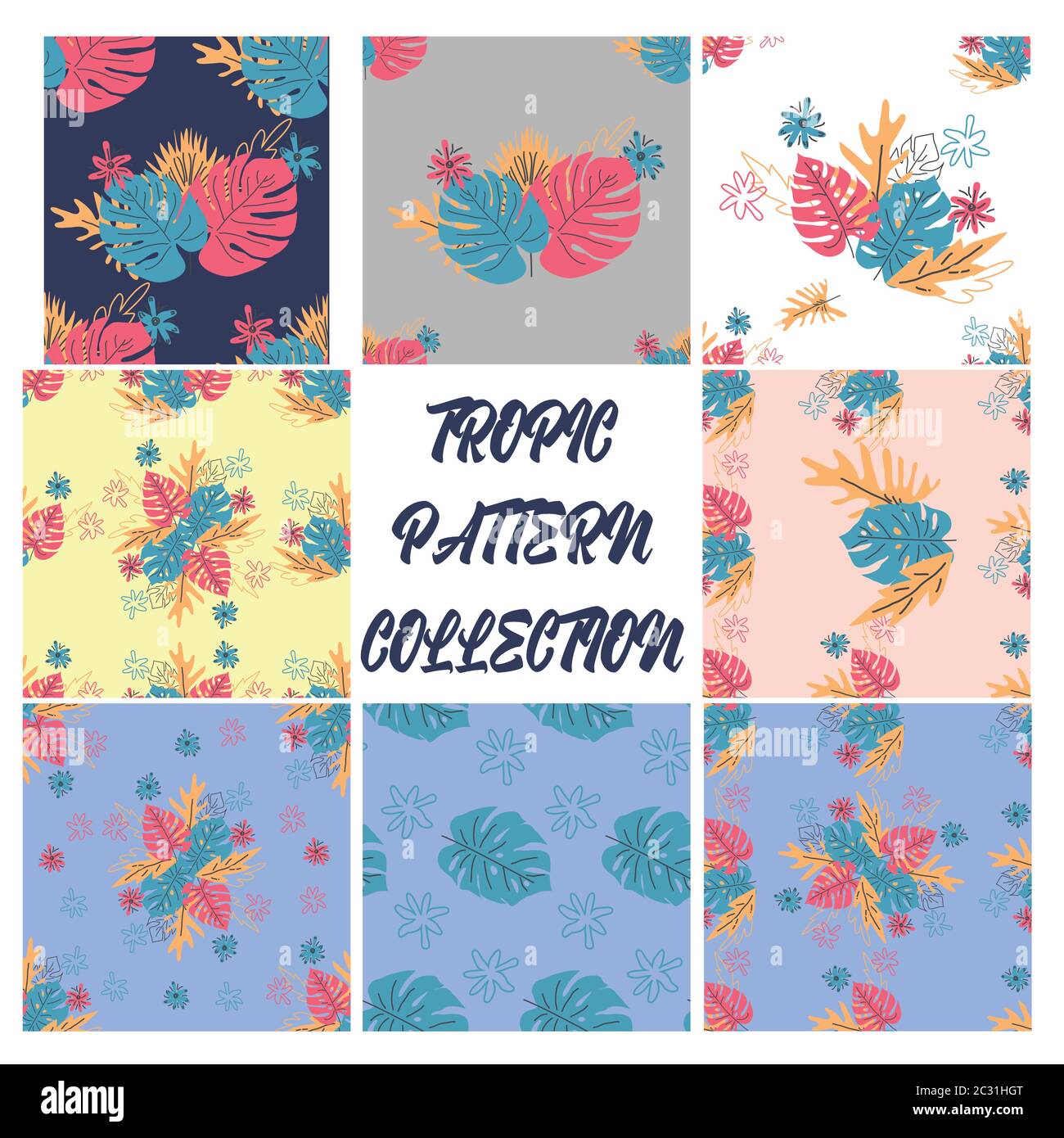 Minimal floral pattern in scandinavian style. Abstract monstera flowers ...