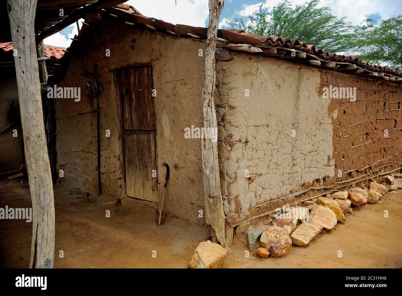 Traditional Brazilian Pau a Pique home, handmade clay house, with mud ...