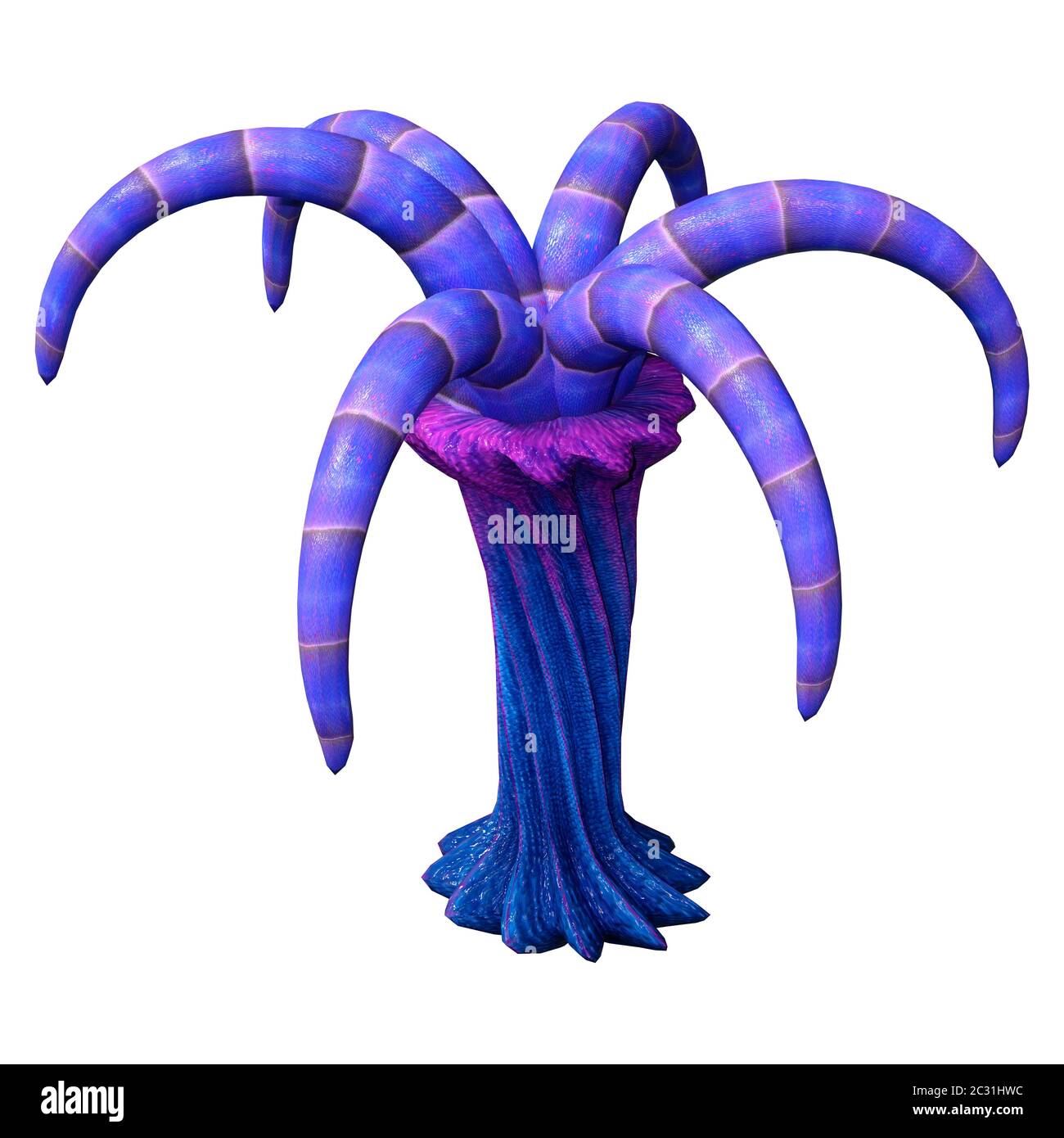 3D rendering of a fantasy alien plant isolated on white background ...