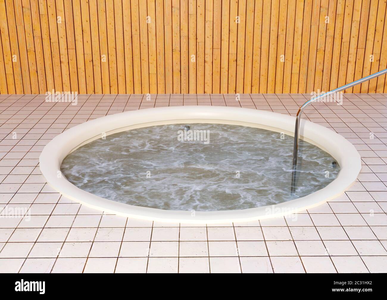 3D rendering of a jacuzzi room with a hot tub Stock Photo - Alamy