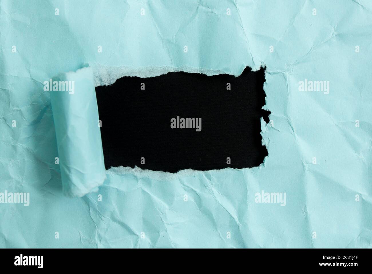 Rolled Ripped Torn Cardboard Placed Above A Wooden Classic Table ...