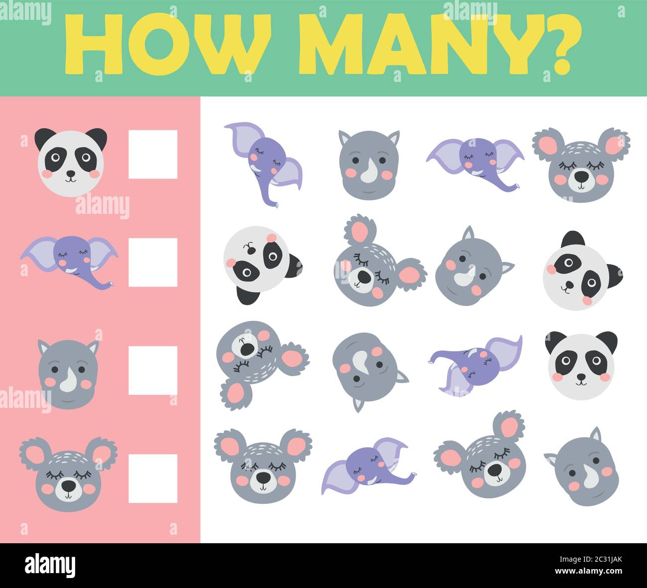 Cartoon Illustration of Education Counting Game for Preschool Children ...