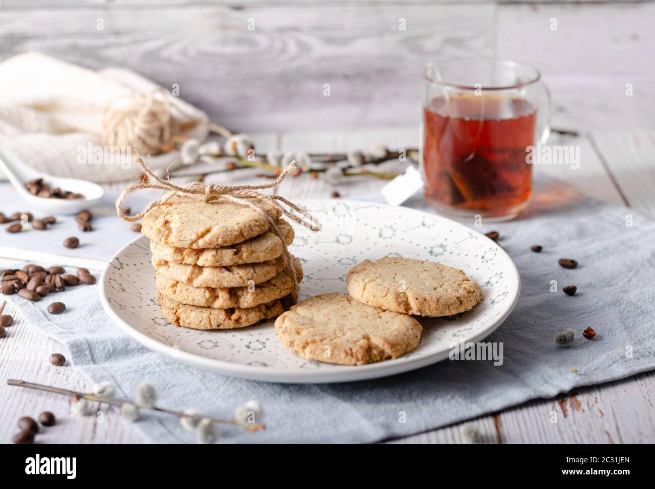 Crispy and delicious buscuits with nuts and butter Stock Photo - Alamy