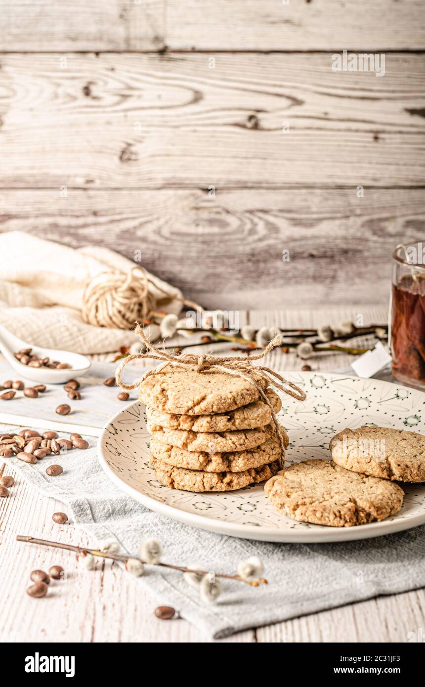 Crispy and delicious buscuits with nuts and butter Stock Photo - Alamy