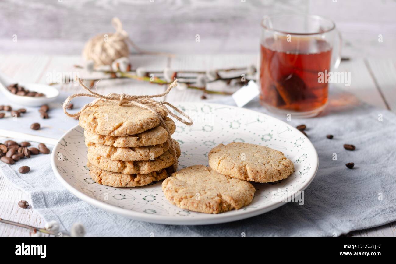 Crispy and delicious buscuits with nuts and butter Stock Photo - Alamy